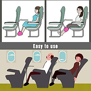 Airplane Footstool with Comfortable Non-Collision Base, Portable Travel Footstool with Eye Mask, Airplane Travel Accessories to Reduce Swelling and Soreness,Traveler's Gift (Black)