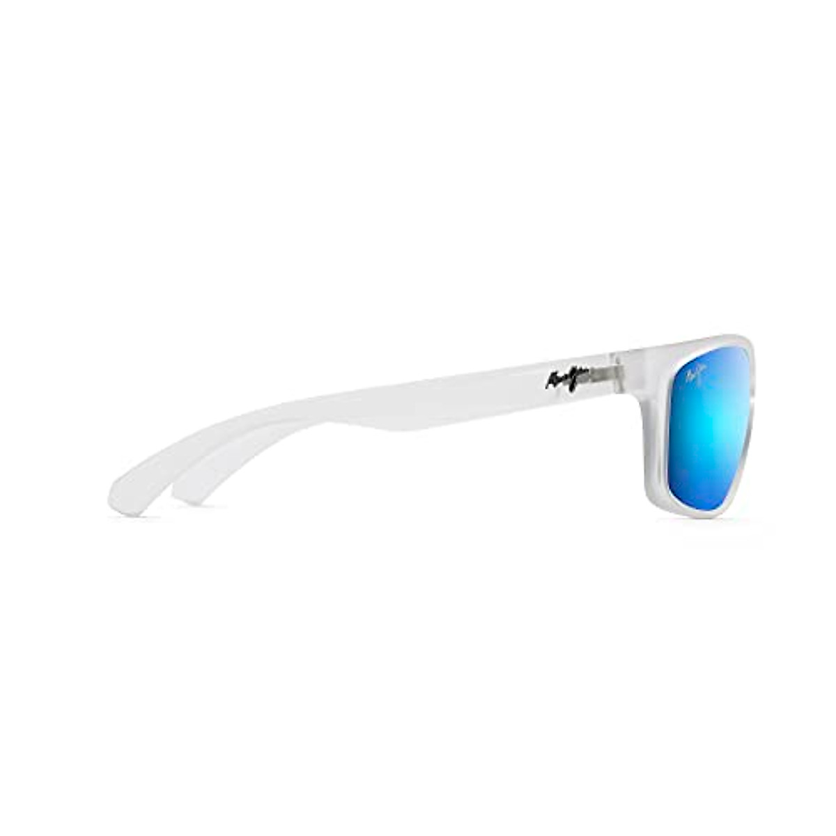 Maui Jim Men's and Women's Tumbleland Polarized Wrap Sunglasses, Matte Crystal/Blue Hawaii, Medium