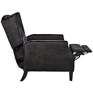 Christopher Knight Home Diana Wingback Recliner, Black + Dark Brown