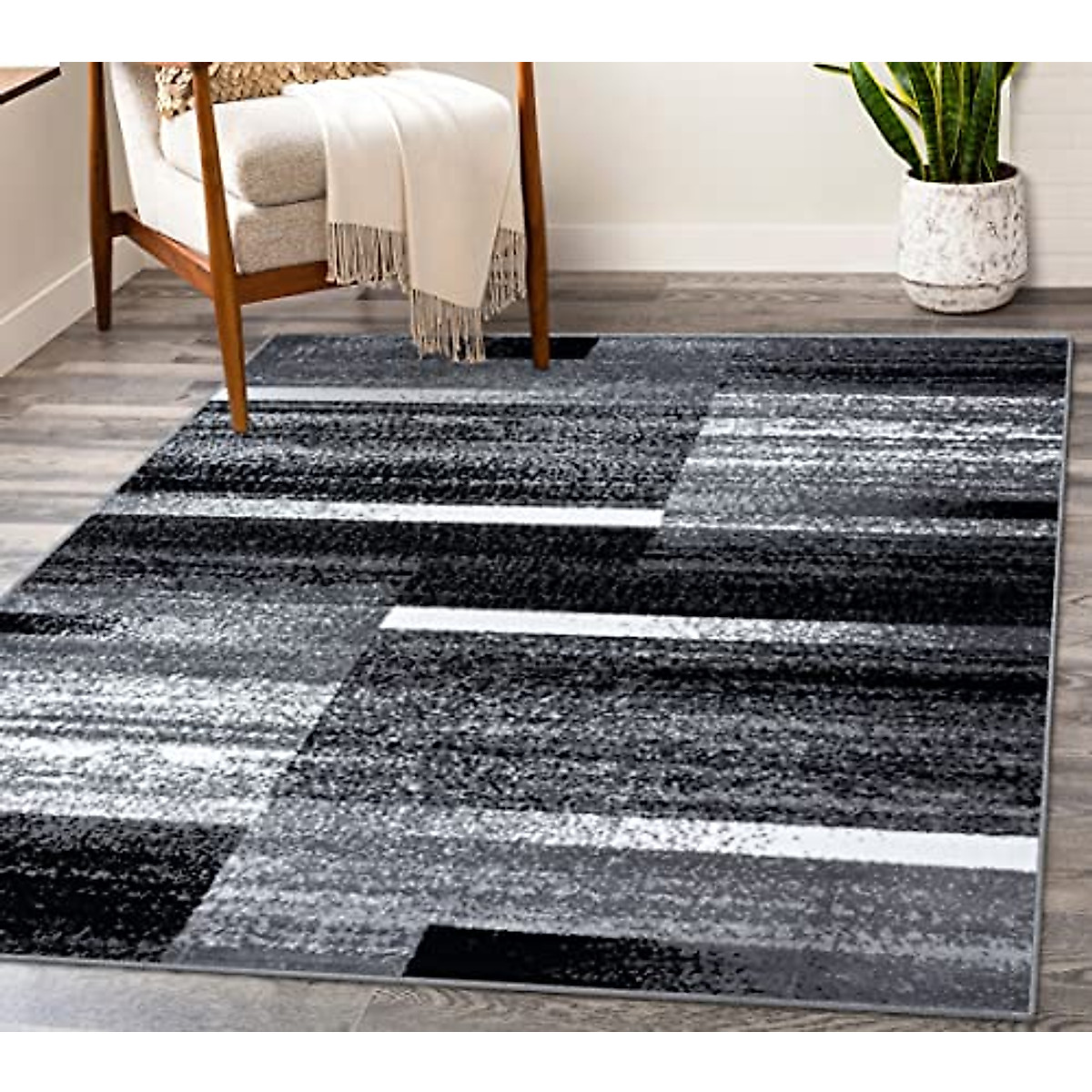 LUXE WEAVERS Gray 2x3 Art Deco Abstract Geometric Area Rug, Medium Pile, Stain-Resistant Carpet