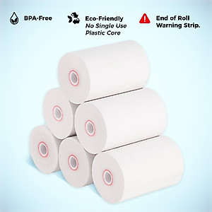 ReceiptPaperPro 2 1/4” x 72 ft Coreless Thermal Paper Receipt Rolls for Poynt C Smart Terminal V3.0, 25 Rolls/Case