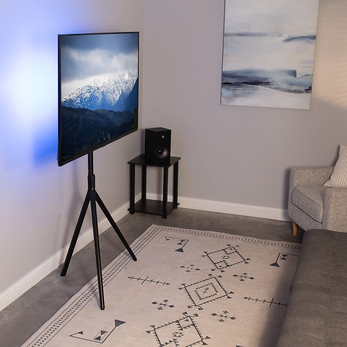 VIVO Artistic Easel 45 to 65 inch LED LCD Screen, Studio TV Display Stand, Adjustable TV Mount with Swivel, Hidden Cable Management, Tripod Steel Base, STAND-TV65B