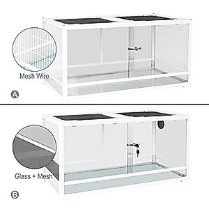 OIIBO 50 Gallon Reptile Terrarium,36" x 18" x 18" Knock Down Glass Reptile Tank, Sliding Door Terrariums Habitat for Reptiles Amphibians, Alternative Side Wire Mesh for Small Animals Use