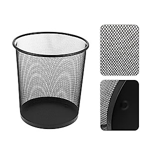 Trashcan Mesh Wire Garbage Basket Black Wastebasket Recycling Bin Paper Clutter Waste Can Home Office Trash Can Size S Office Wastebasket