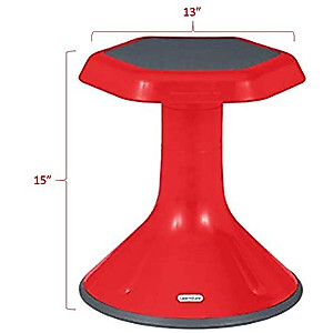 Learniture Active Learning Chair/ Stool, 15" H, Red, LNT-3046-15RD