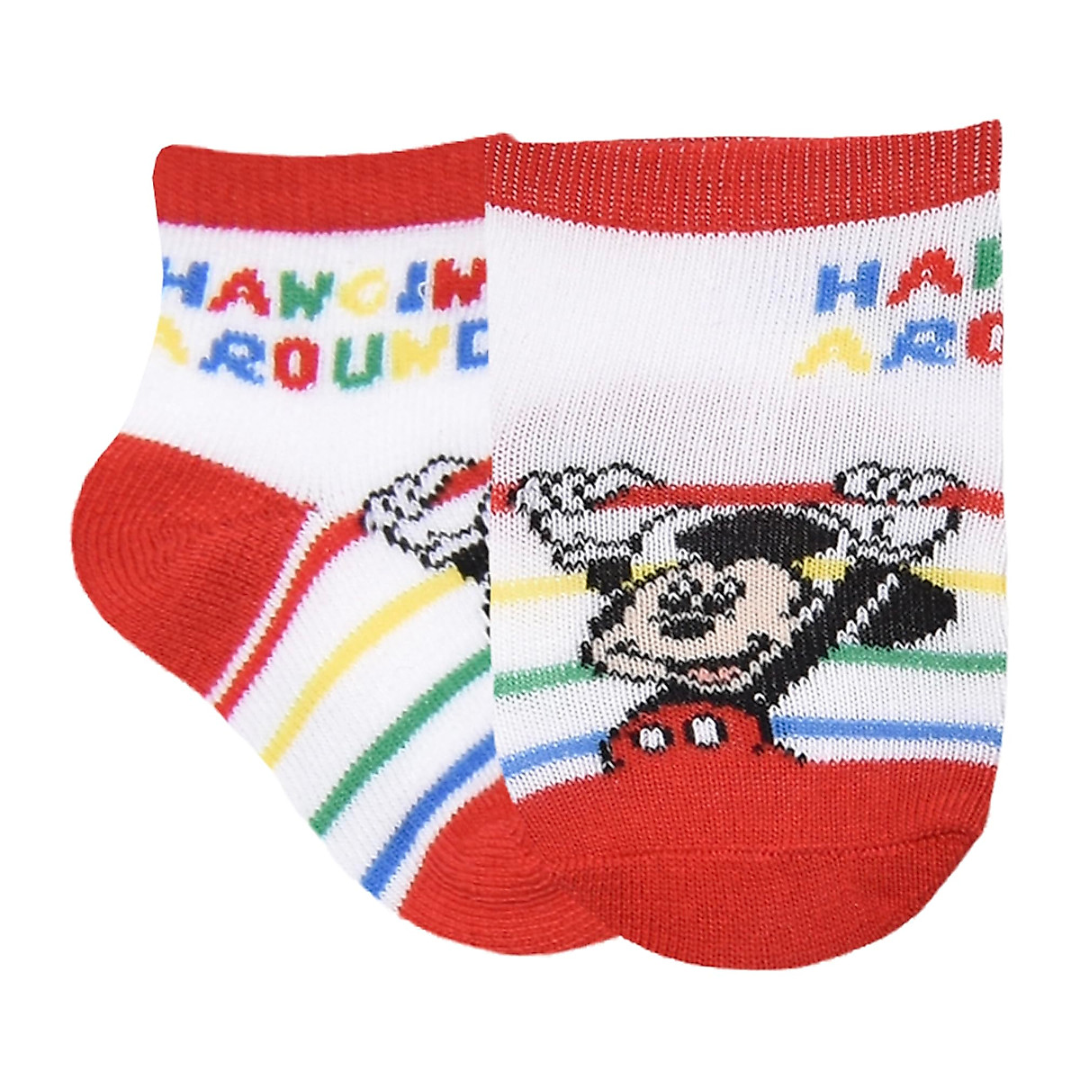 Mickey Mouse Boys' Quarter Socks, White, 12-18M