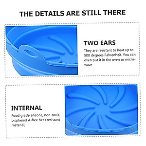 HEMOTON Air Cooker Silicone Pan Baking Sheets for Oven Nonstick Silicone Baking Pan Silicone Baking Mat Inner Pot for Air Reusable Steamer Air Fryer Basket Air Fryer Pads Air Fryer Mats