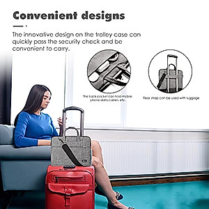 Qishare 11.6 12 inch Laptop Case Laptop Shoulder Bag, Multi-functional Notebook Sleeve Carrying Case With Strap for Notebook Microsoft Surface Pro 6/5/4/3 Macbook Air 11 12(Gray Lines)