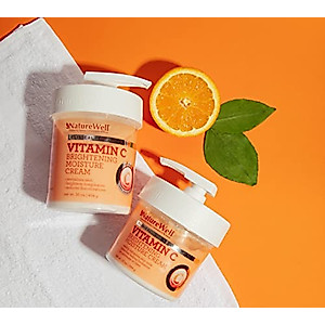 NATURE WELL Vitamin C Brightening Moisture Cream for Face, Body, & Hands, Visibly Enhances Skin Tone, Helps Improve Overall Texture & Provides Lasting Hydration (Vitamin C 1.0 2-Pack)
