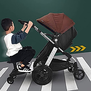 Naniruok Universal Stroller Board with Detachable Seat, 2-in-1 Buggy Board Suitable for Most Brands of Strollers, Holds Children Up to 55lbs