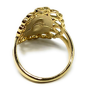 Fran & Co. Gold Plated Women's Tri-Color Virgin Mary Heart Ring Virgen de Guadalupe Anillo Corazon (8)