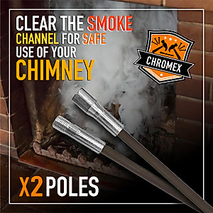 9-Foot Chimney Rod Extension Set - 3x3 Ft Durable Fiberglass Rods, 1/4" NPT Fittings