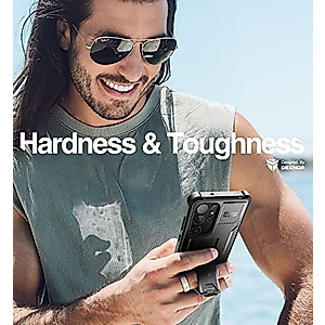 Dexnor Full Body Case for Samsung Galaxy S23 Ultra 5G/6.8 inches, Extra Front Frame Heavy Duty Military Grade Protection Built-in Screen Protector and Kickstand, Black