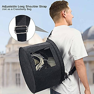 Affogato Hat Box, Hat Storage Box for Women & Men, Travel Hat Box with Handle and Hook, Stackable Felt Cowboy Hat Box with Dust-proof Lid for Clothes Stuffed Animal Toy Storage Travel Bag