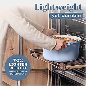 Gotham Steel 5 Qt Ceramic Dutch Oven Pot with Lid, Nonstick Dutch Oven Stock Pot, 10 in 1 Cooking Pot & Dutch Oven for Bread Baking, Stovetop Oven & Dishwasher Safe