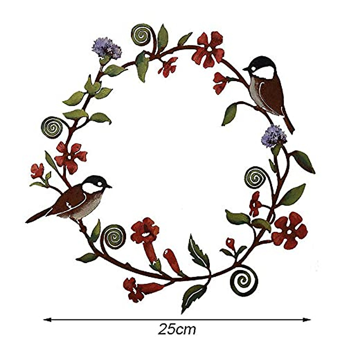 Shuliang Welcome Sign Wreath for Front Door,Creative Birds Flower Garland Hanging Pendant Ornaments Decoration,Acrylic Handicraft Gifts for Home Garden Yard Decor,25cm