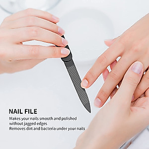 Nail Clippers Set, Sharp Stainless Steel Fingernail and Toenail Clippers, Nail Clippers for Thick Nails or Ingrown Nails, Perfect 3 PCS Black Nail Cutter for Men/Women/Kids, Set Include Nail File.