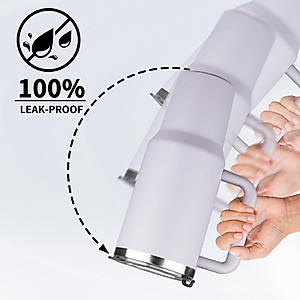 StarSpeed 40 oz Tumbler with Handle and Straw Lid | Stainless Steel Water Bottle Travel Mug Reusable Insulated Cup With Lid And Straw, Keep Cold Heat and Ice for Hours(40oz,Orchid)