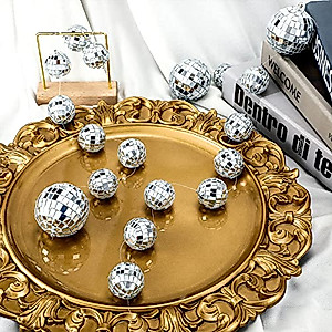 8 Packs Mini Disco Ball Ornaments Reflective Mirror Decor Silver Hanging Decorations for Tree Wedding Dance Music Festival Birthday Party Home Supplies (1 Inch, 2 Inch)