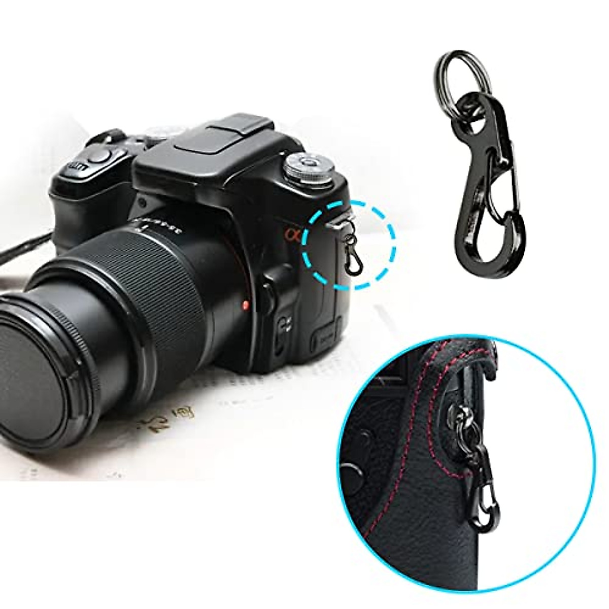 Camera Quick Release Strap QD Loops Clips Connectors Buckles Connect Adapter,Triangle Split Round Strap Lugs Rings Compatible with Leica Sony Fuji Canon Nikon Micro Single SLR DSLR Mirrorless Cameras
