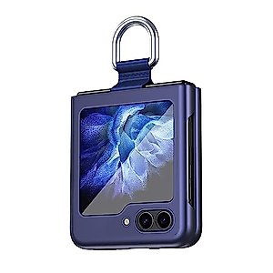 YJZSKRXFAK Case for Samsung Galaxy Z Flip5 5G 2023, Ultra Thin Slim Fit Smooth Cover Protective Case with Ring Holder Cover Case for Galaxy Z Flip 5-Royal Blue