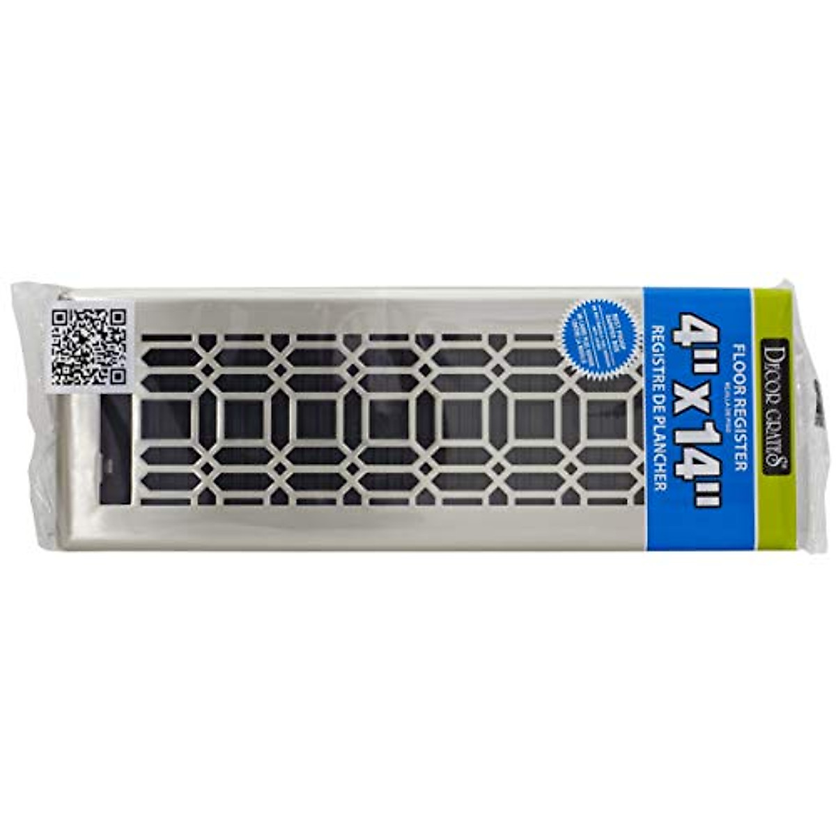 Decor Grates NGH414-NKL New Gothic Floor Register, 4 x 14 Inches, Plated Nickel