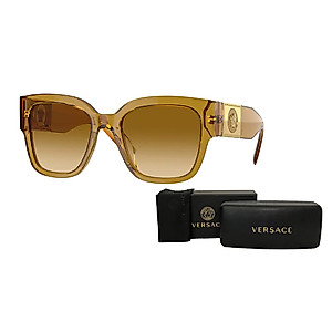 Versace VE4437U 53472L 54MM Transparent Honey/Light Yellow Gradient Orchre Pillow Sunglasses for Women + BUNDLE With Designer iWear Eyewear Kit