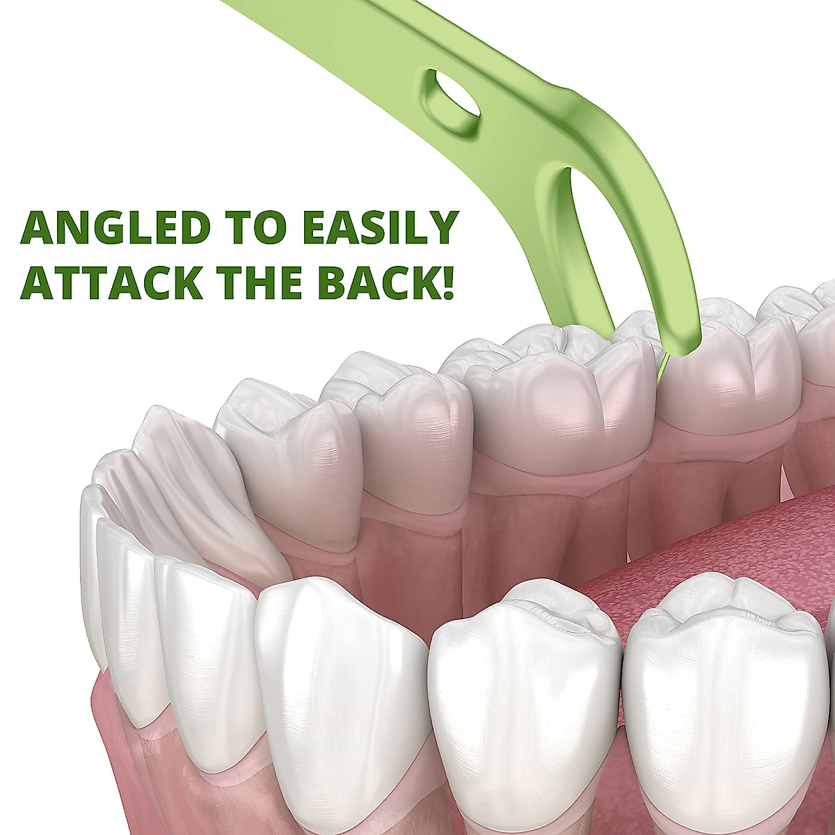 Plackers Back Teeth Micro Mint Dental Flossers, Delicious Mint Flavor, Provides Easy Access for Back Teeth, Built-in Protected Pick, Easy Storage, 75 Count (Pack of 1)