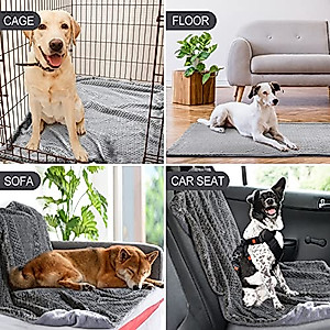 2 Pcs Pet Blanket Flannel Double Layer Dog Cat Blanket Soft Warm Fleece Blankets for Pets Puppy Kitten, Fluffy Cozy Cat Thick Throw Blanket for Couch Bed Sofa Travel Camping (Gray,32 x 40 Inch)