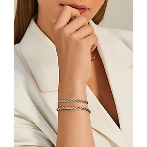 Honsny 6PCS Stainless Steel Bracelets for Women Men,14K Gold Plated Cuban Link Paperclip Chain Bracelet Dainty 6.3/7/7.8/9.5 Inch Stainless Steel Bracelet Set Fashion Jewelry