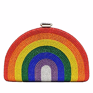 Rainbow Bags For Women Crystal Clutch Purse Evening Bag Fashion Party Rhinestone Handbags