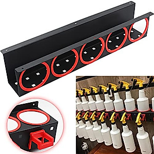 Takuoo Spray Bottle Storage Rack, Spray Bottle Organizer, Spray Bottle Hook, Auto Cleaning Detailing Tools Hanger, Spray Bottle Hook for Wall Mounted, Bottle Hanger with 5 Holes And 7 Hooks