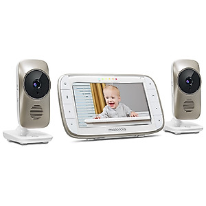 Motorola MBP845CONNECT-2 5" Video Baby Monitor with Wi-Fi Viewing, 2 Cameras, Digital Zoom, Two-Way Audio, and Room Temperature Display