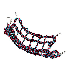 POPETPOP Bird Rope Climbing Net Parrot Swing Hanging Toy Parrot Hanging Play Gym for Parakeet Cockatiel Cockatoo Budgies African Grey Macaw
