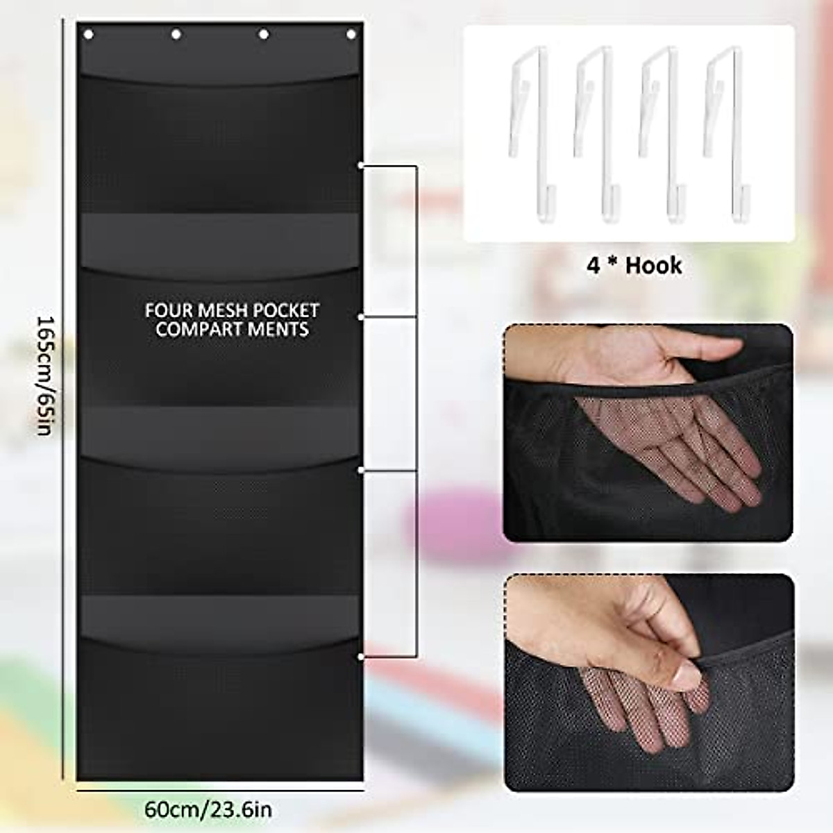 BUZOOLA Over Door Stuffed Animal Storage for Stuffies, Toys and Stuffed Animals and Other Soft Sundries,Door Organizer Storage