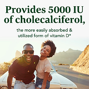 MegaFood Vitamin D3 5000 IU (125 mcg) - Vegetarian Vitamin D Supplements with Vitamin D3 K2, Supports Bones, Teeth, Muscles & Immune Health, Certified Non-GMO - 120 Mini Capsules, 120 Servings