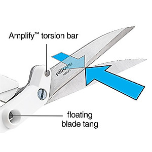 Fiskars 10 Inch Amplify Mixed Media Shears, 10-Inch, White, Model:171020-1001