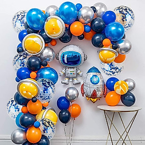 Blue Confetti Latex Balloons, 50pcs 10 Inch Latex Party Balloons with Blue Confetti for Party Decorations, Wedding & Bridal,Baby Shower (Confetti blue)