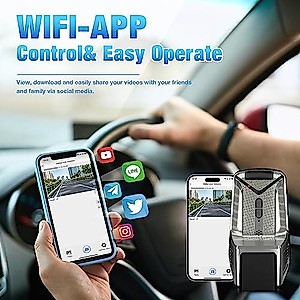 Dash Cam 1080P Car Camera, WiFi Dash Camera for Cars with Free 32GB SD Card, Car Camera with Night Vision, 170°Wide Angle, G-Sensor, WDR, Loop Recording, 24H Parking Monitor, High Definition Recording