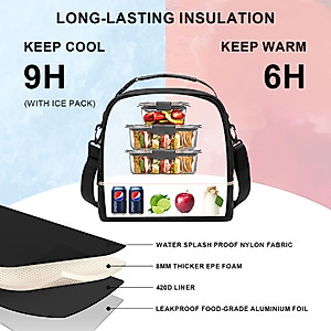 Everfun Insulated Lunch Bag for Women Double Deck Lunch Box 15 Can Leakproof Portable Reusable Tote Bag Lunch Cooler for Work, Black