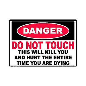 Danger Do Not Touch This Kills Sticker Decal | Safety Decal Unlimited | Electrical Warning | Made in Texas 3.5 x 5