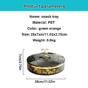 Snack Serving Tray, 5 Compartments Fruit Serving Container, Dry Fruit Snack Relish Tray with Lid, Nut and Candy Serving Tray, for Dried Fruits, Nuts, Candies, Cookies and Fruits