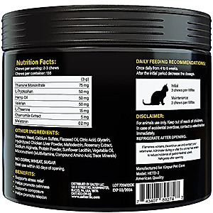 Cat Calming Treats for Stress and Aggressive Behavior - Help Reduce Cat Anxiety and Promote Relaxation - Thunderstorms, Grooming, Traveling - Hemp Calming Cat Treats with American Quality - 135 Chews