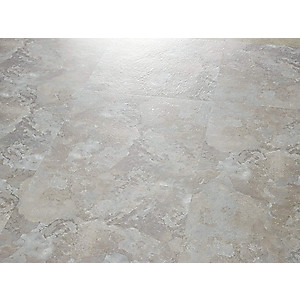 Majestic Self Adhesive 18-Inch Square Vinyl Floor Tiles, 10 Tiles - 18" x 18", Ghibli Beige Granite Pattern - Peel & Stick, DIY Flooring for Kitchen, Dining Room & Bathrooms by Achim Home Decor