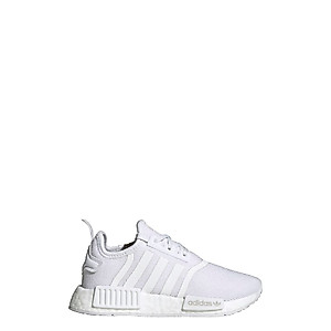 adidas Originals unisex child Nmd_r1 Sneaker, White/White/Grey, 1.5 Little Kid US