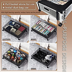 fazhongfa Under Bed Drawers for Clothes Shoes Bags Hats Toys Underbed Storage Containers, Under-Bed Storage Organizers With Wheels Rolling Included Bag