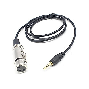 Riipoo 3.5mm to XLR Adapter 1 Meter 1/8" TRS 3.5mm Stereo Jack Male to XLR Female Audio Adapter Speaker Microphone Cable Cord