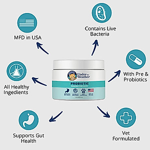 Under the Weather Pet Probiotics Powder for Cats | Vet Formulated Probiotic Supplement for Digestive Gut Health | Promotes Good Digestion & Immunity | Aids Occasional Diarrhea for Cats (2.54 Oz)