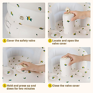 AirSwim Baby Inflatable Seat for Babies 3 Months and Up, Baby Support Seat Summer Toddler Chair for Sitting Up, Baby Shower Chair Floor Seater Gifts with Storage Case, Orange