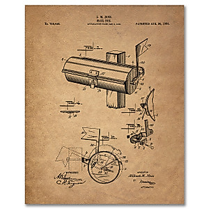 Mailman Patent Prints - Set of Four Postal Worker 8 X 10 Photos Vintage Wall Decor - Mail Person